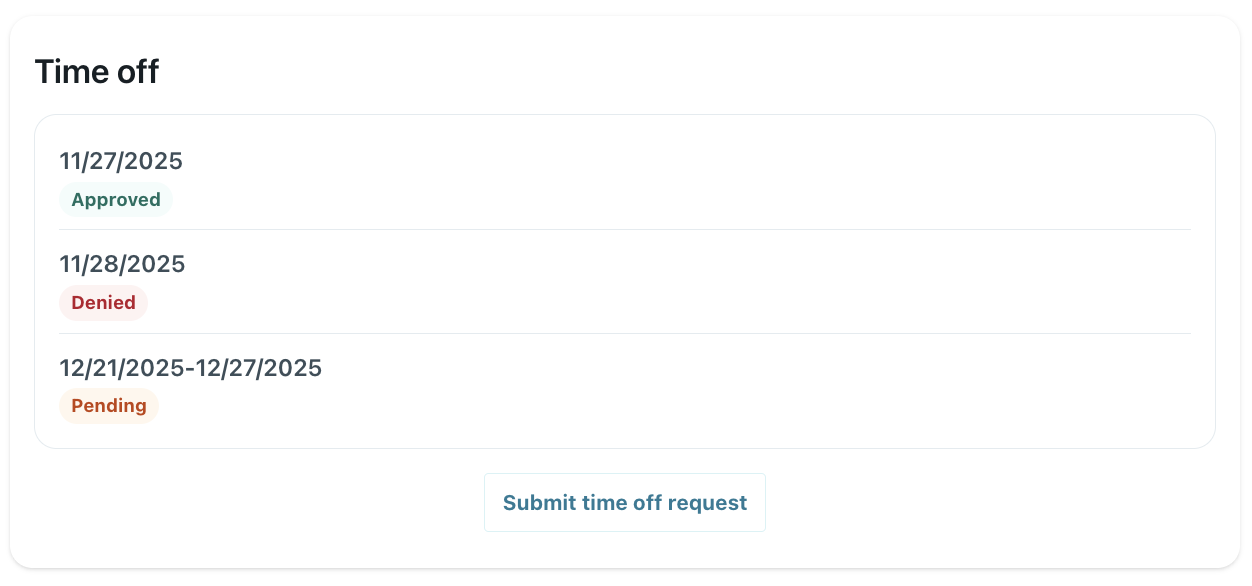 Submit a Time Off Request