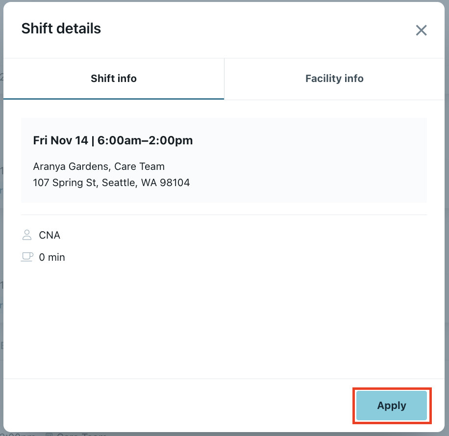 Applying to Open Shifts