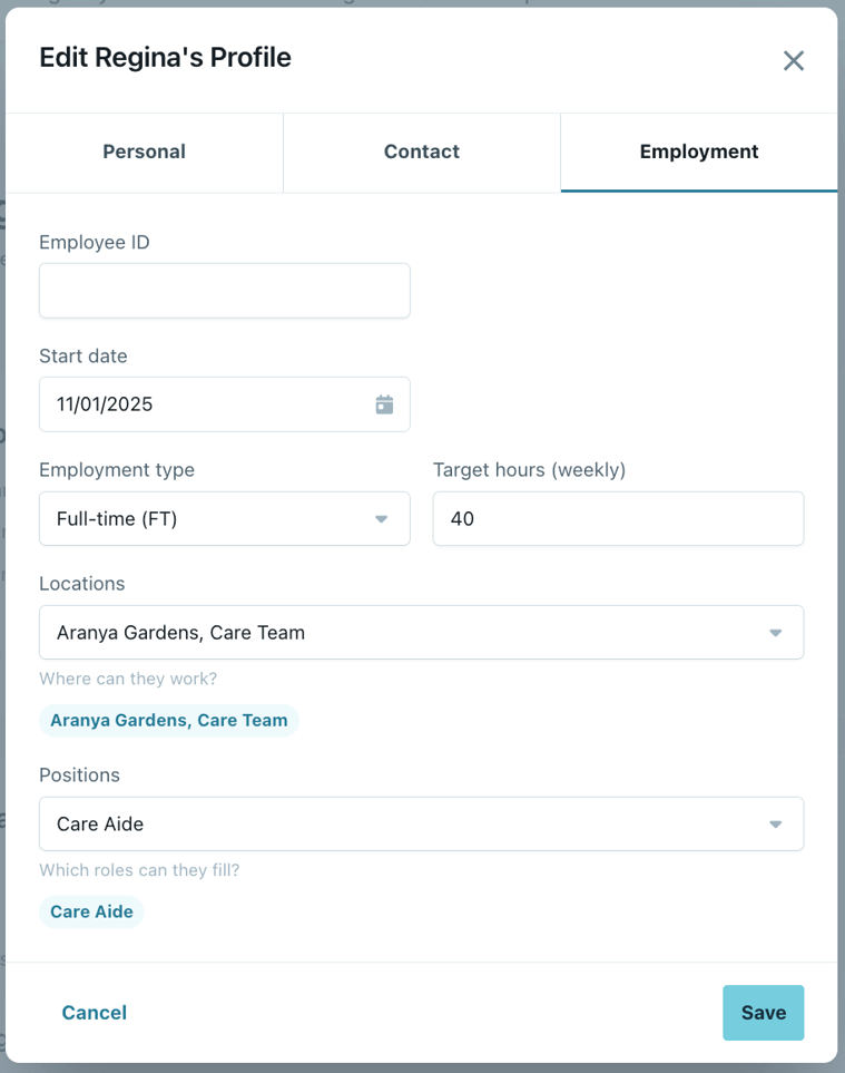 Edit Employee Information