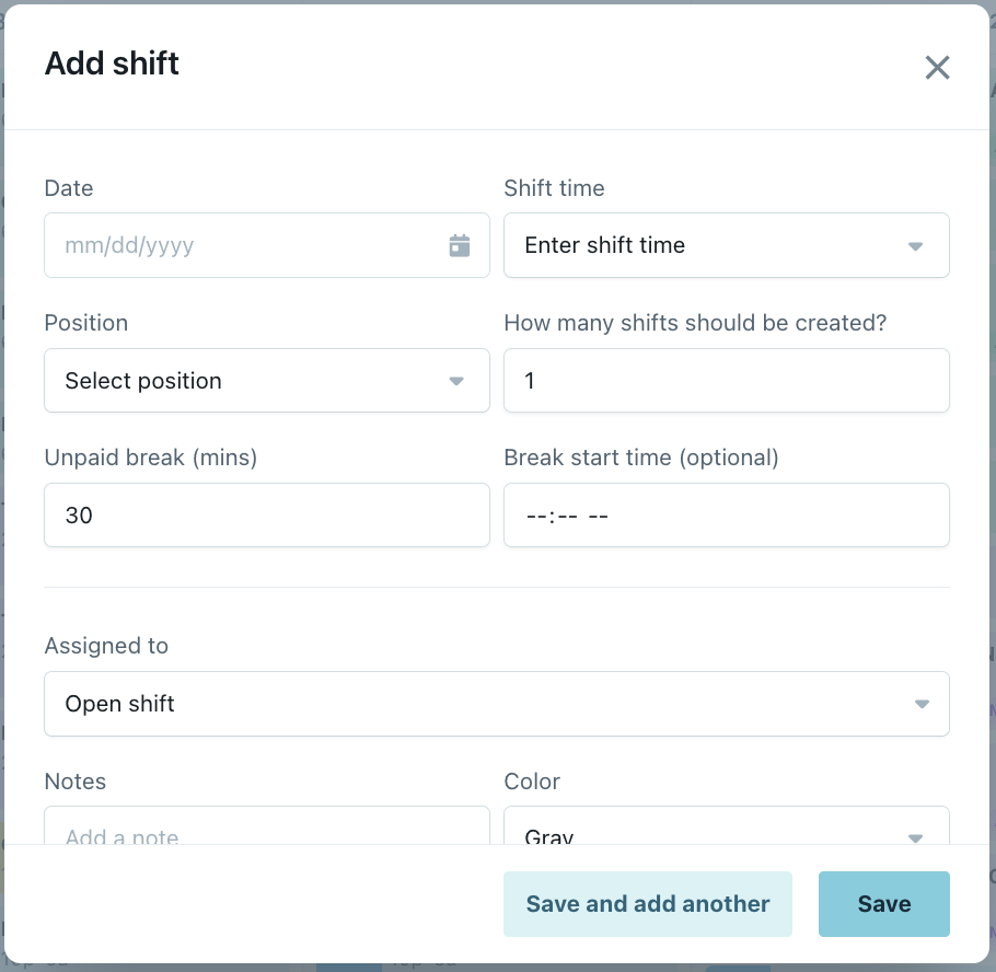 Add a Shift