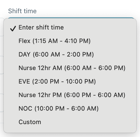 Add a Shift